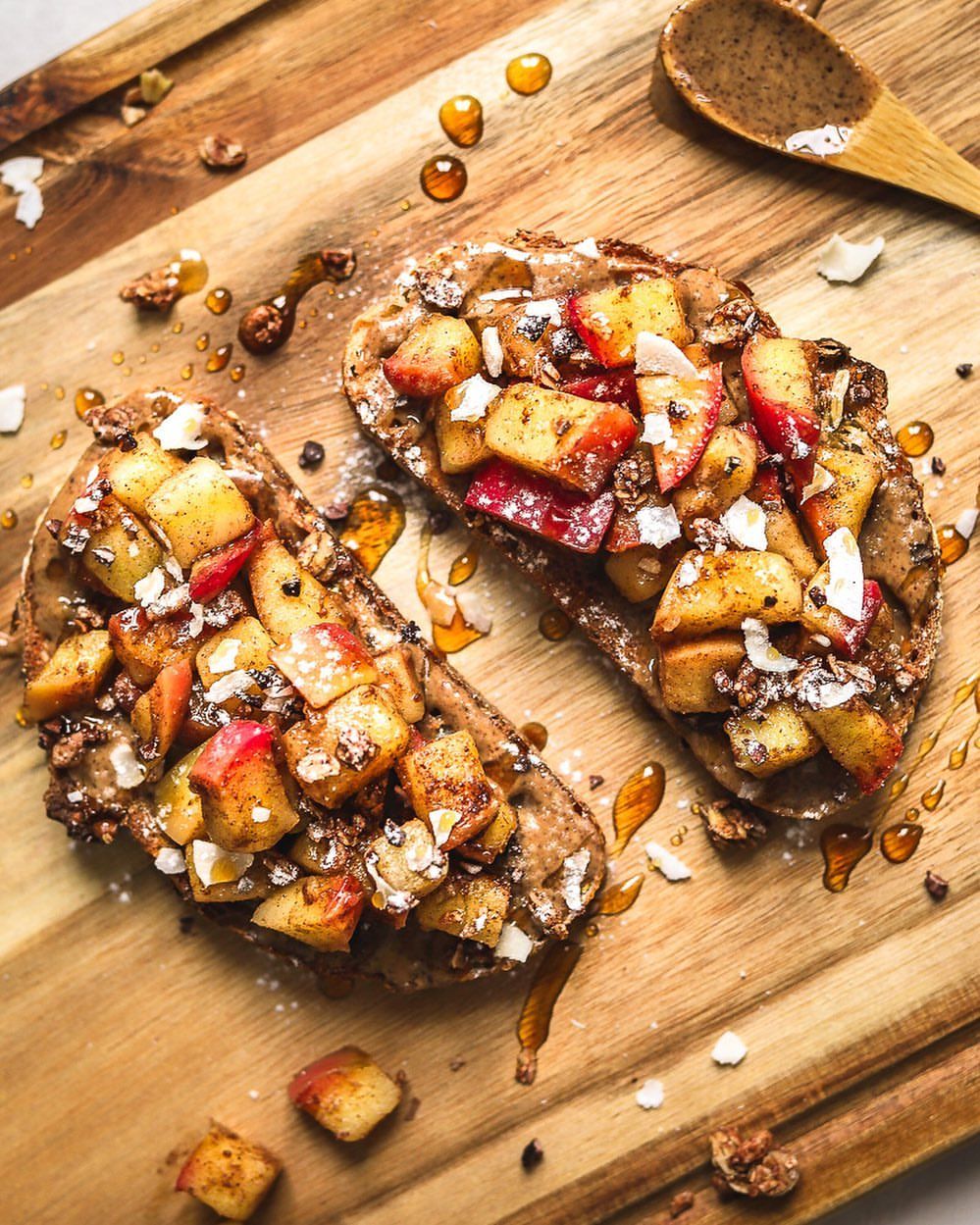 Spiced Apple and Almond Butter Toast Recipe | The Feedfeed