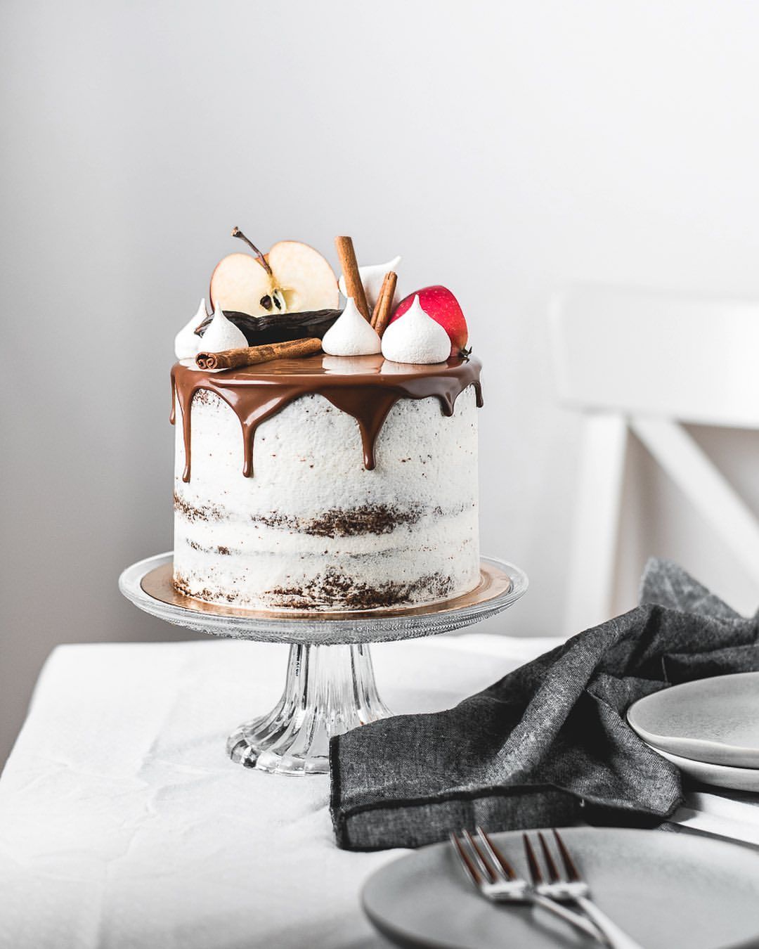 Carob Apple Cake with Rum Buttercream frosting Recipe | The Feedfeed