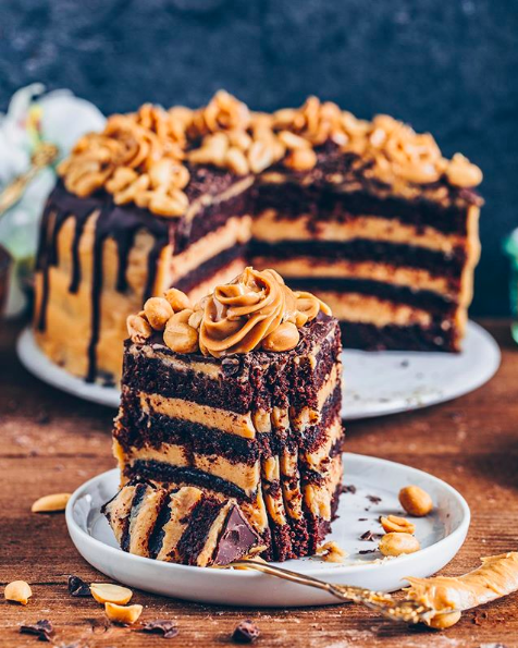 Peanut Butter Chocolate Layer Cake Recipe | The Feedfeed