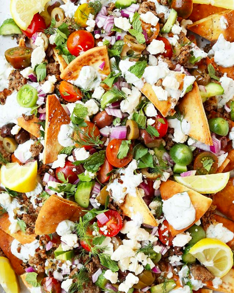 Greek Spiced Lamb Nachos with Feta Recipe | The Feedfeed