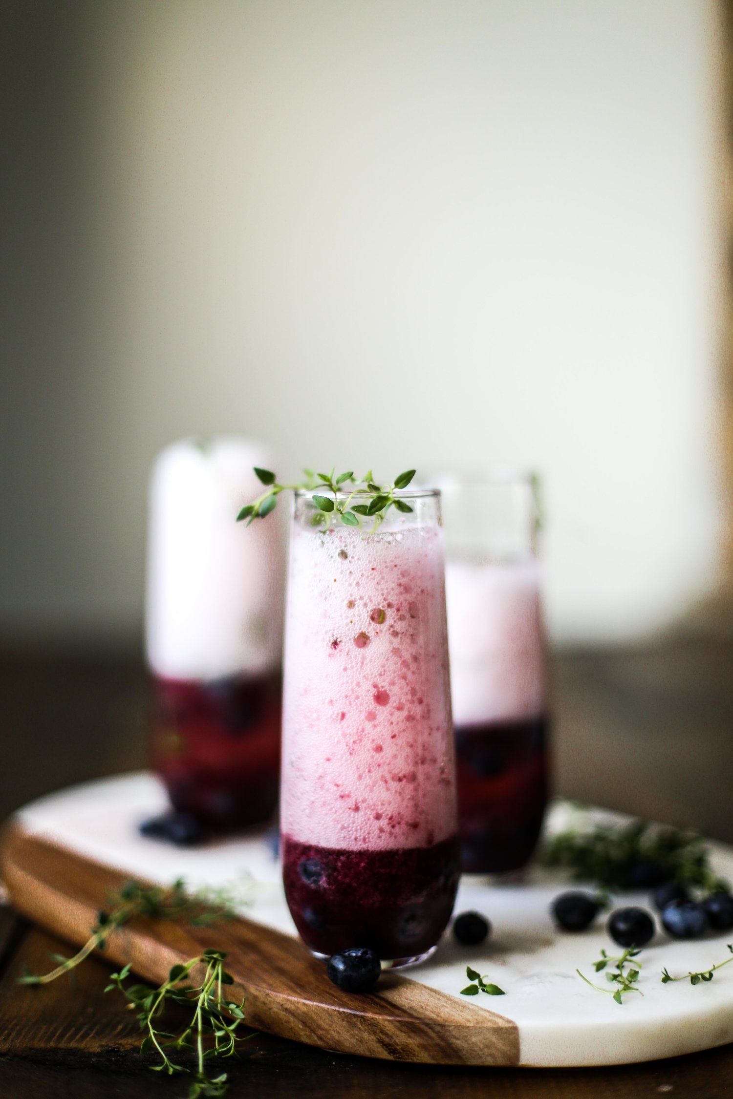 Champagne Blueberry Thyme Smash Recipe | The Feedfeed