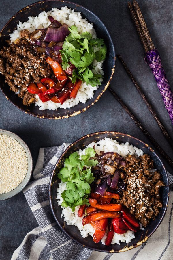 Asian Style Beef and Rice Bowls Recipe | The Feedfeed