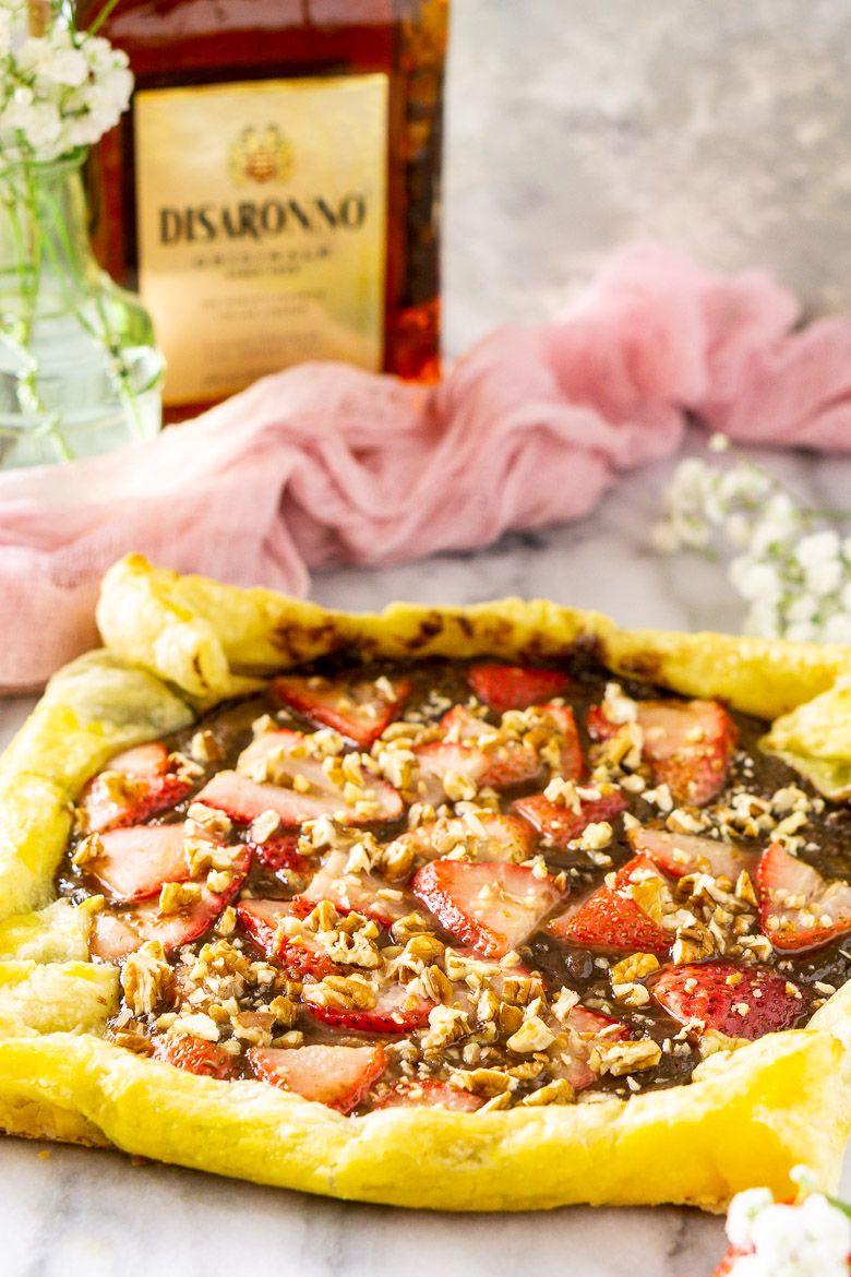 Amaretto-Strawberry-Nutella Puff Pastry Tart Recipe | The Feedfeed