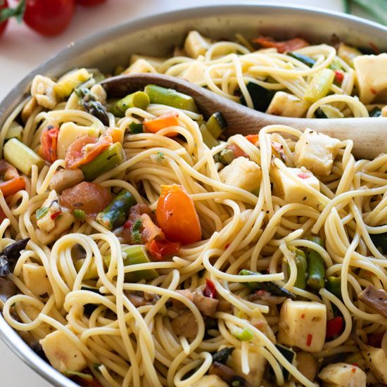 Halloumi Pasta Primavera Recipe | The Feedfeed