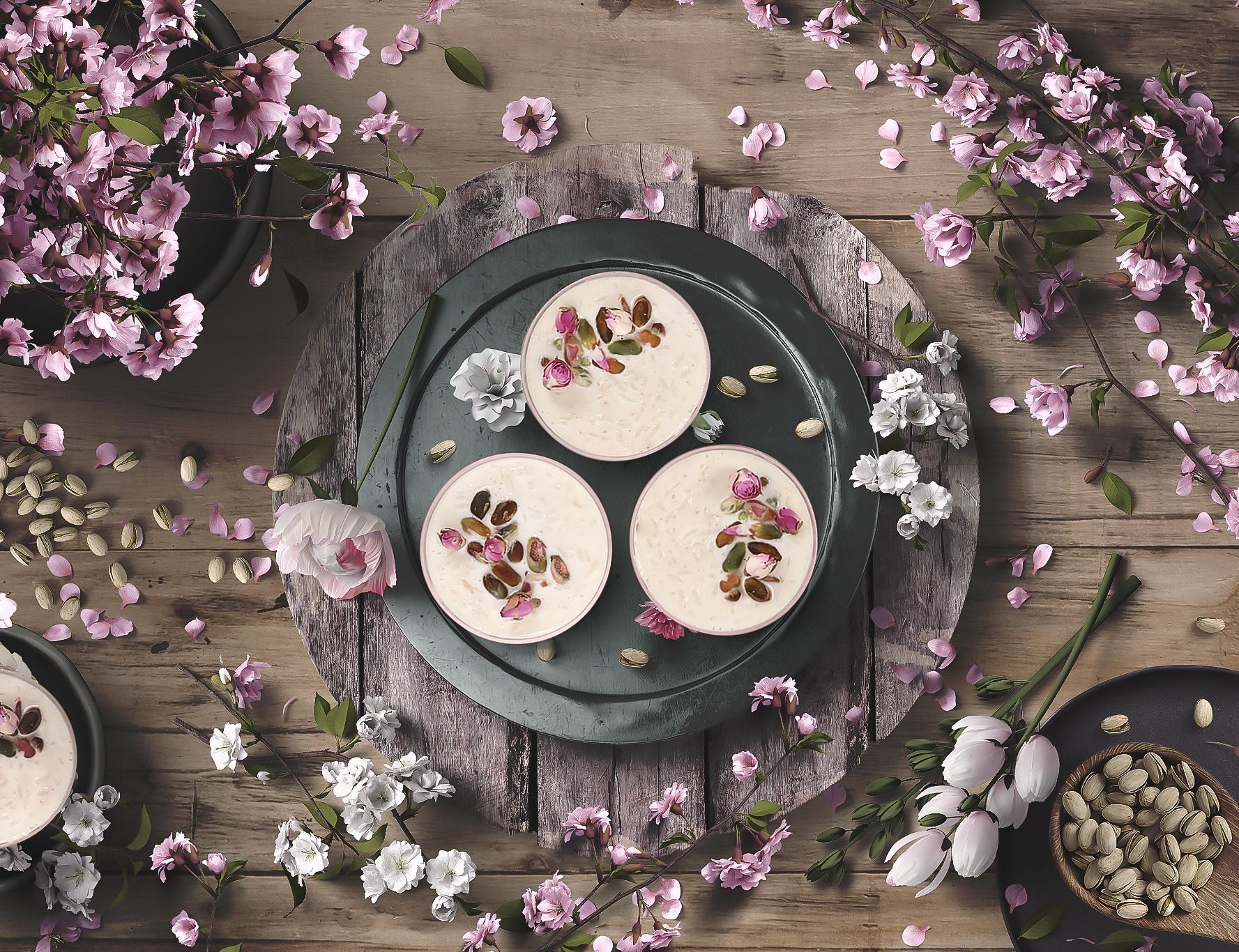 Pistachio Rose Rice Pudding Recipe | The Feedfeed