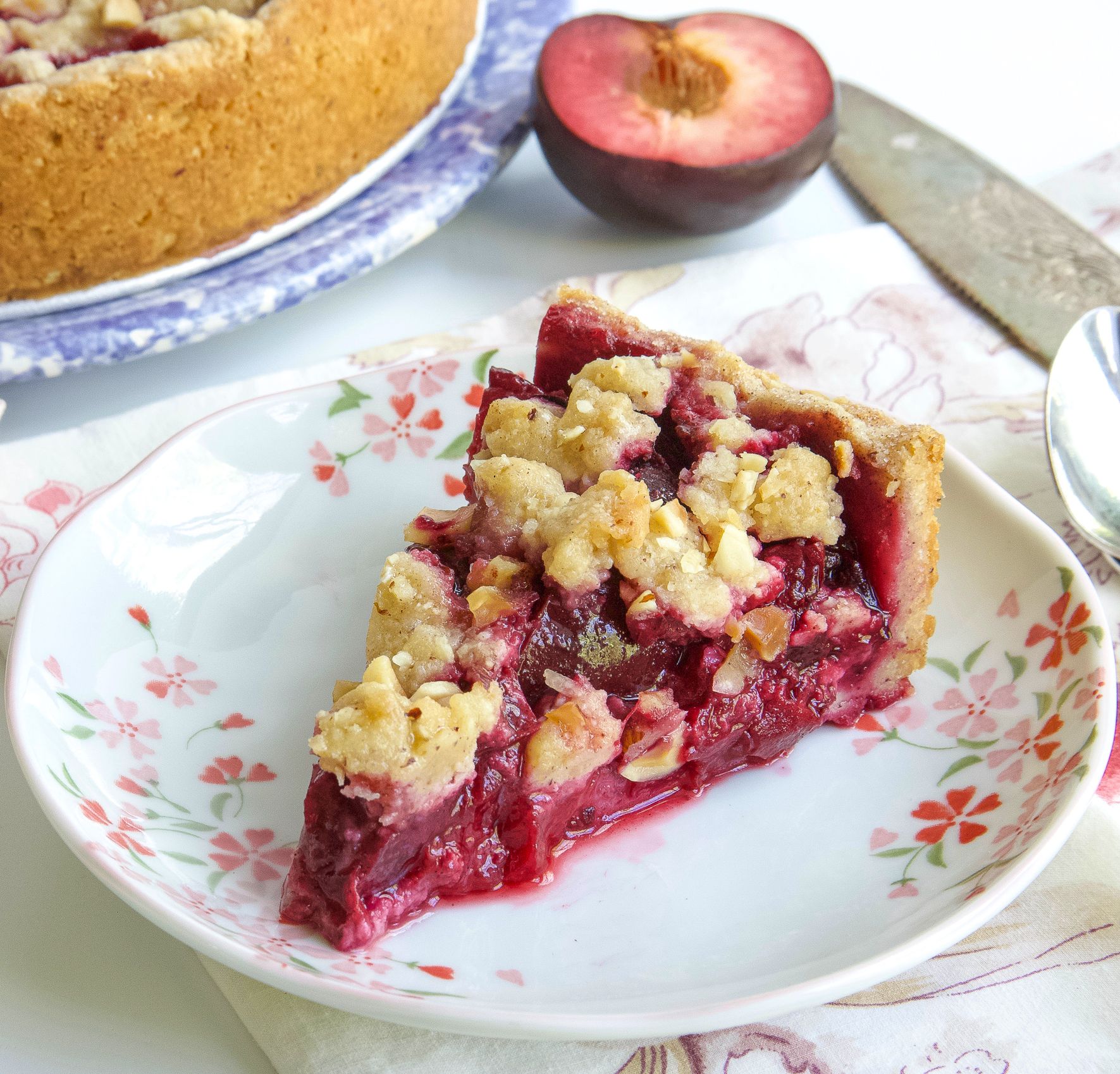 Hazelnut Crumb Plum Tart Recipe | The Feedfeed