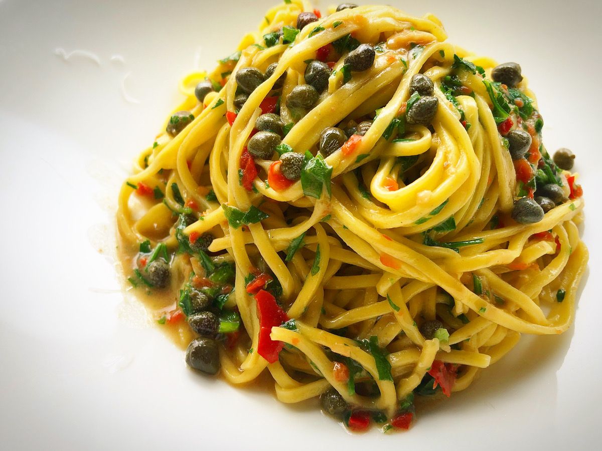 Tagliolini with Anchovy and Capers Recipe | The Feedfeed