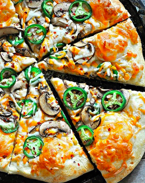 Spicy Mushroom 'Cheese' Pizza Recipe | The Feedfeed