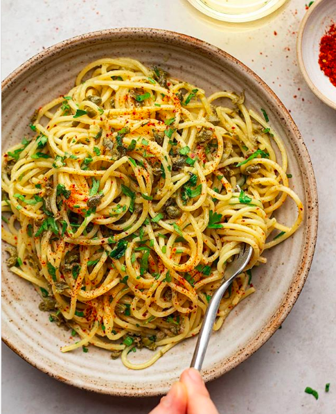 Garlic, Caper and Chili Pasta Recipe | The Feedfeed