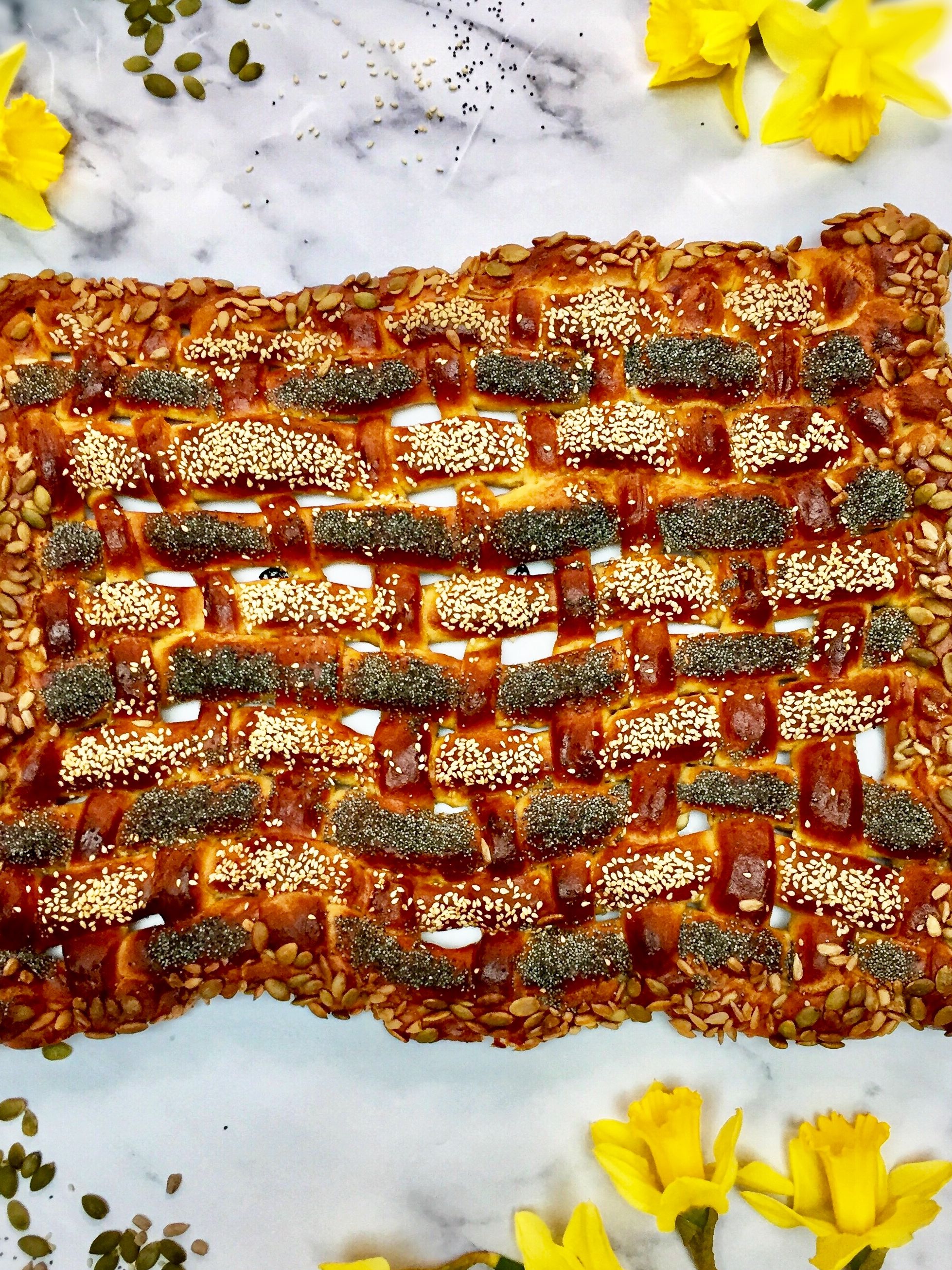 Four Seed Woven Challah Bread Centrepiece Recipe | The Feedfeed