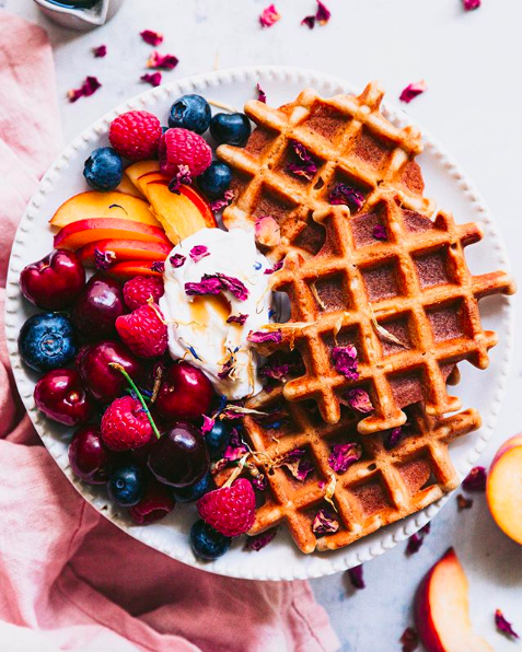 Waffles With Fresh Fruit Fluffy Buttermilk Waffles With Fruit