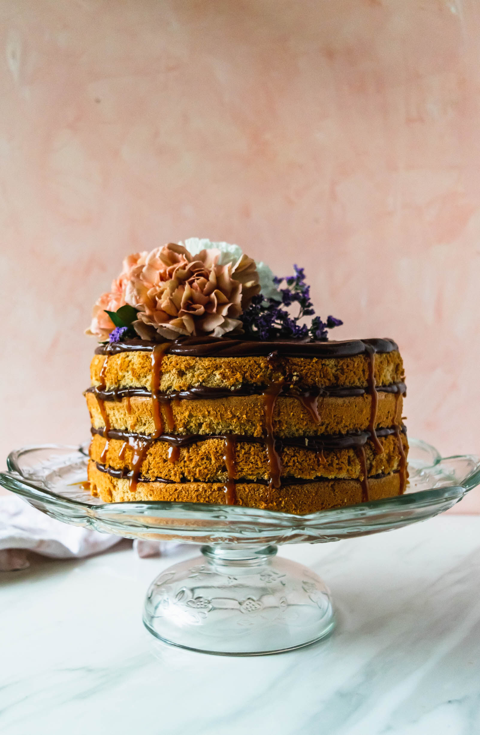 Coffee Chiffon Layer Cake with Salted Caramel Recipe | The Feedfeed