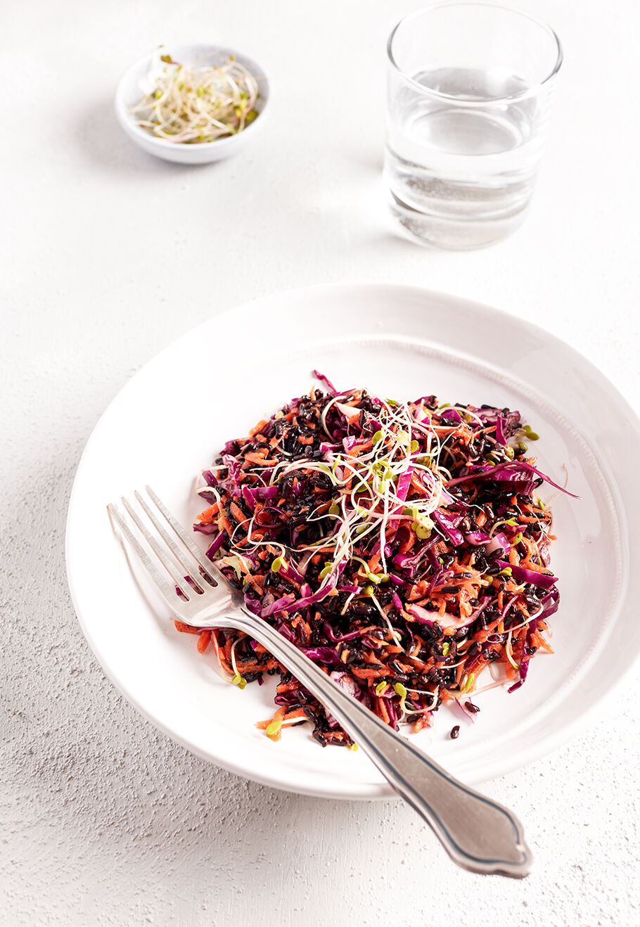 Red Cabbage and Carrot with Black Rice Pilaf Recipe | The Feedfeed