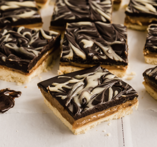 Double Chocolate Bars with Dulce de Leche Recipe | The Feedfeed