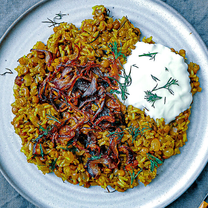 One-Pot Rice and Lentils with Dried Fruit Recipe | The Feedfeed