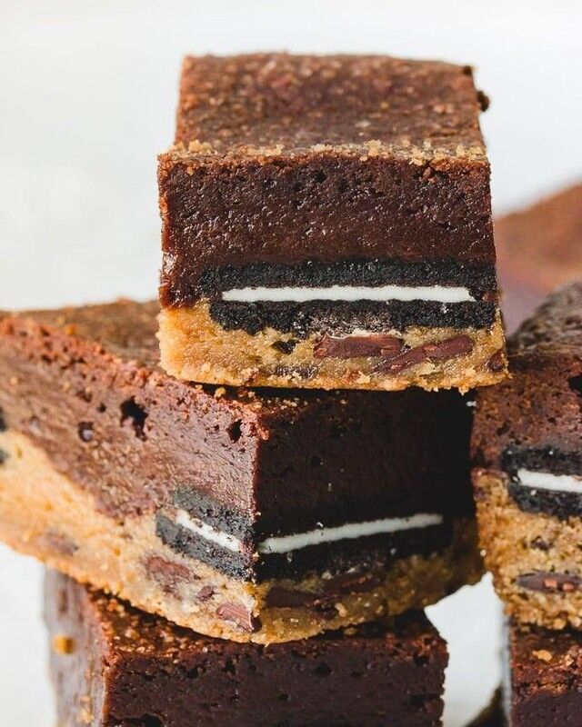 Triple Layer Brownies Recipe | The Feedfeed
