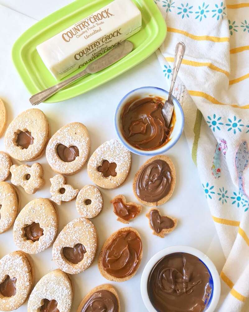 Easter Chocolate and Dulce De Leche Linzer Cookies Recipe | The Feedfeed