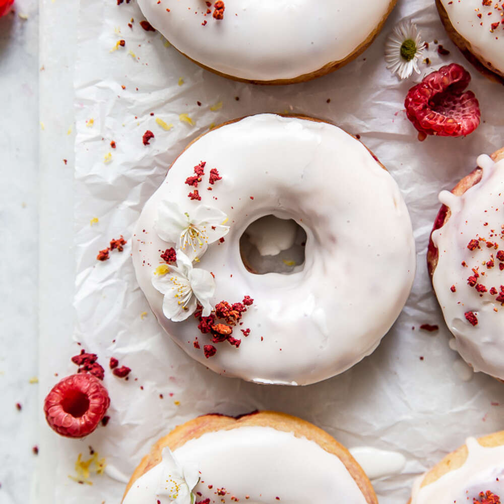 Baked Lemon Raspberry Donuts Recipe | The Feedfeed