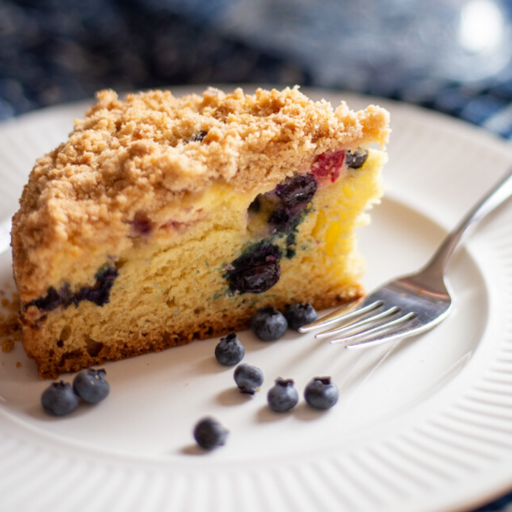 Blueberry-Raspberry Cream Cheese Coffee Cake Recipe | The Feedfeed