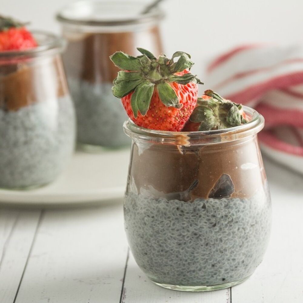 Healthy Chocolate Rose Basil Seed Pudding Recipe | The Feedfeed