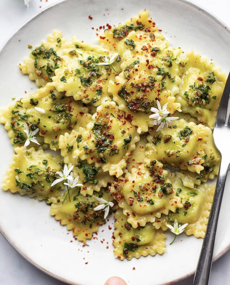 Vegan Wild Garlic Ravioli Recipe | The Feedfeed