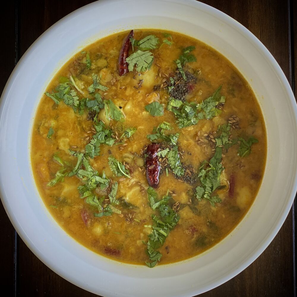 Toor Dal (Pigeon Split Peas) with Beet Greens and Vegetables Recipe ...