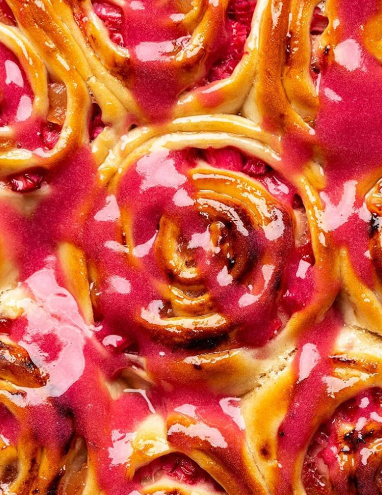 Rhubarb Ginger Sticky Buns Recipe | The Feedfeed