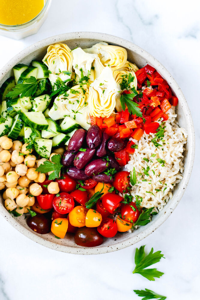 How to Make a Mediterranean Brown Rice Salad | Video Recipe The Feedfeed