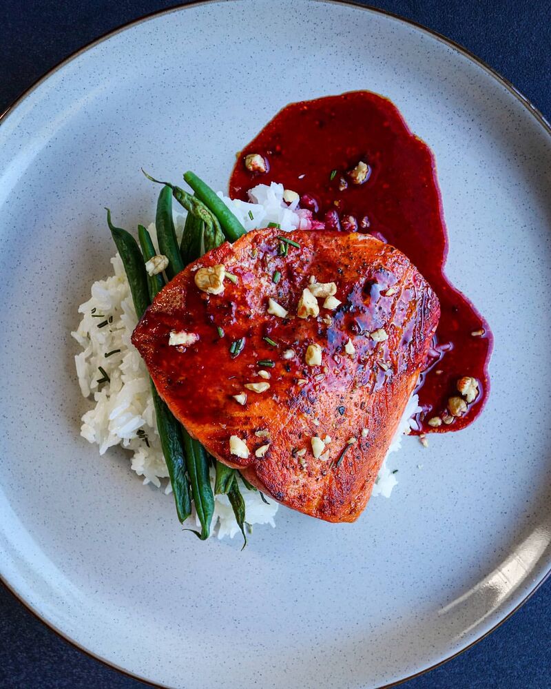 Seared Salmon with a Raspberry Beurre Blanc Recipe | The Feedfeed