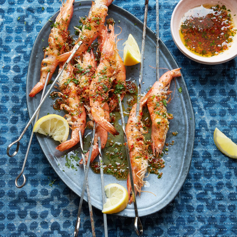 Prawns with chilli, ginger & garlic butter Recipe | The Feedfeed