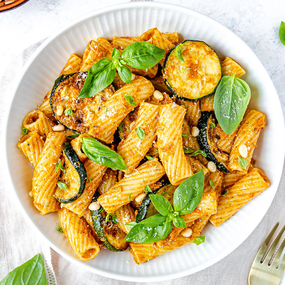 Red pesto pasta Recipe | The Feedfeed