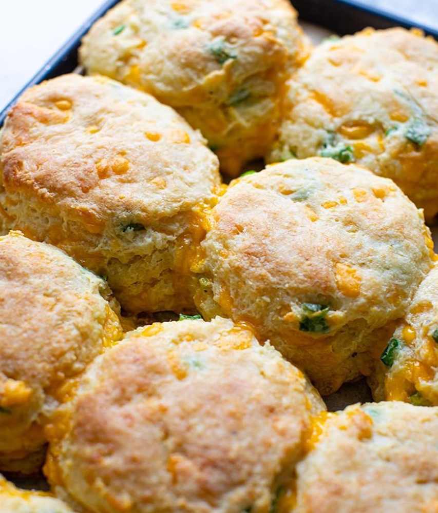 Flaky Scallion Cheddar Biscuits Recipe | The Feedfeed