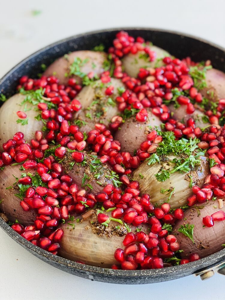 Stuffed Onions with Pomegranate Sauce Recipe | The Feedfeed