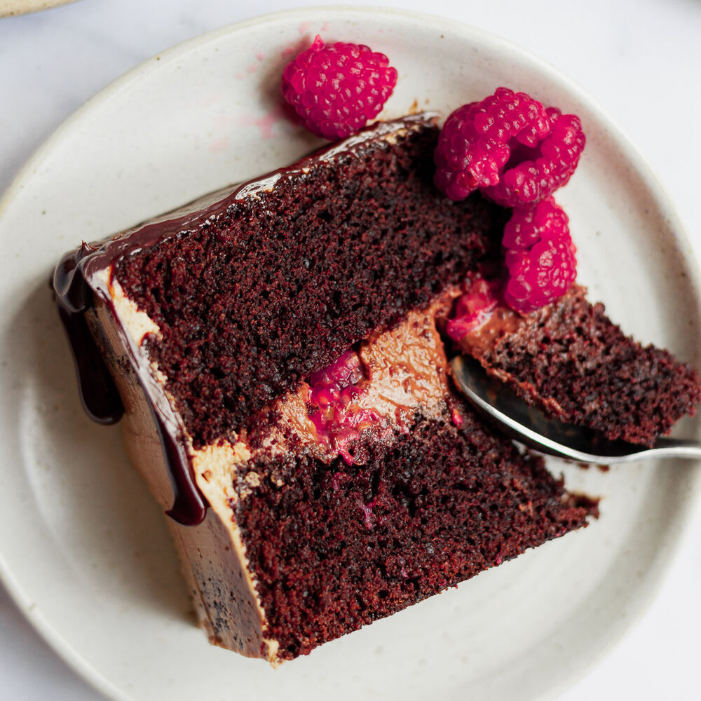 Chocolate and Raspberry Drip Cake Recipe | The Feedfeed