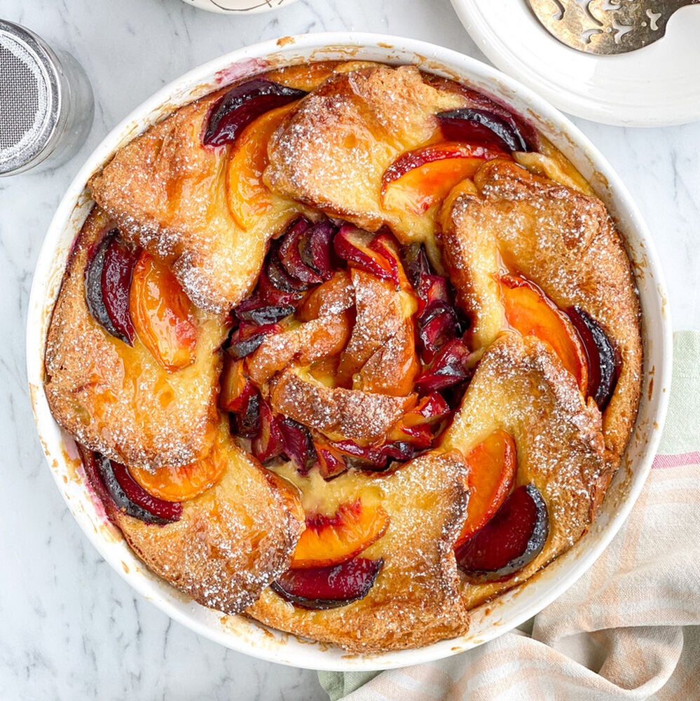 Stone Fruit French Toast Bake Recipe | The Feedfeed