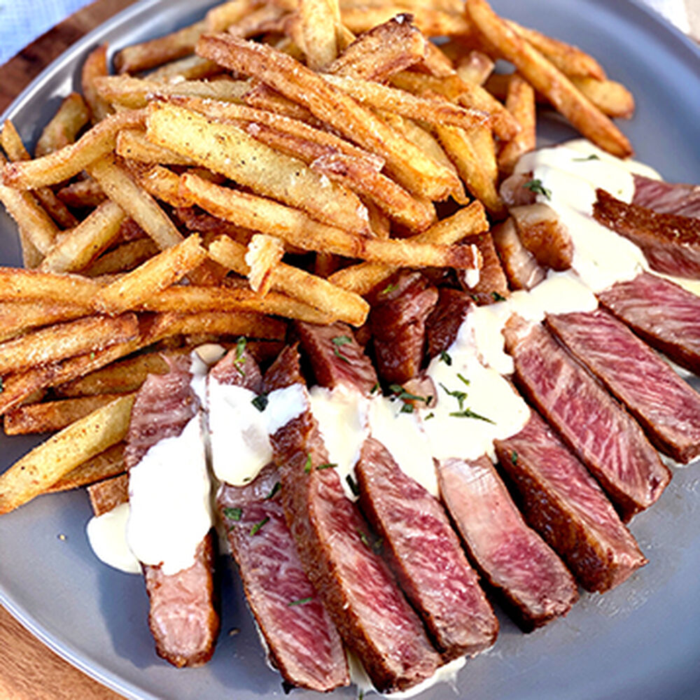 Miyazakigyu Wagyu Ribeye with Bearnaise Sauce and Pommes Frites Recipe ...