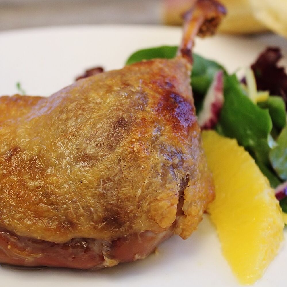 Crispy Duck Confit with Preserved Lemon and Orange Salad Recipe | The Feedfeed