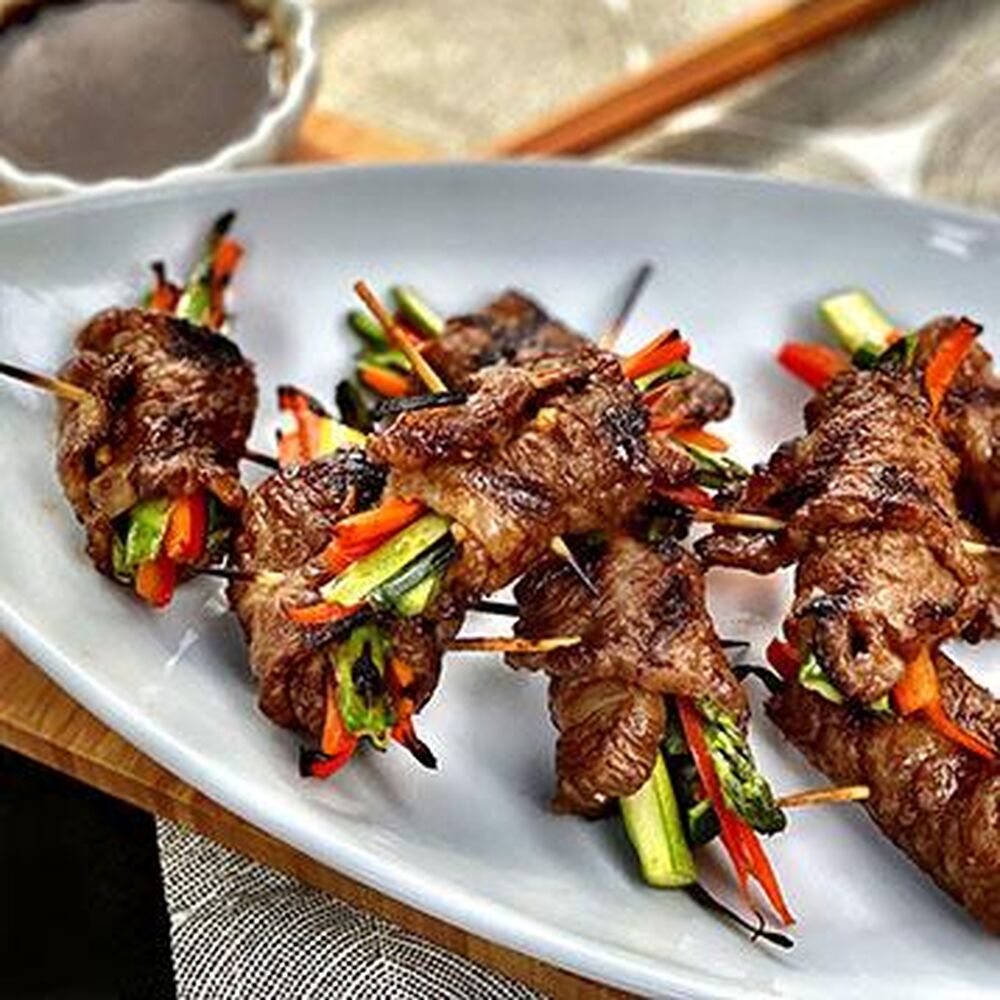 Teriyaki Steak Rolls with Miyazakigyu Wagyu Beef Recipe | The Feedfeed