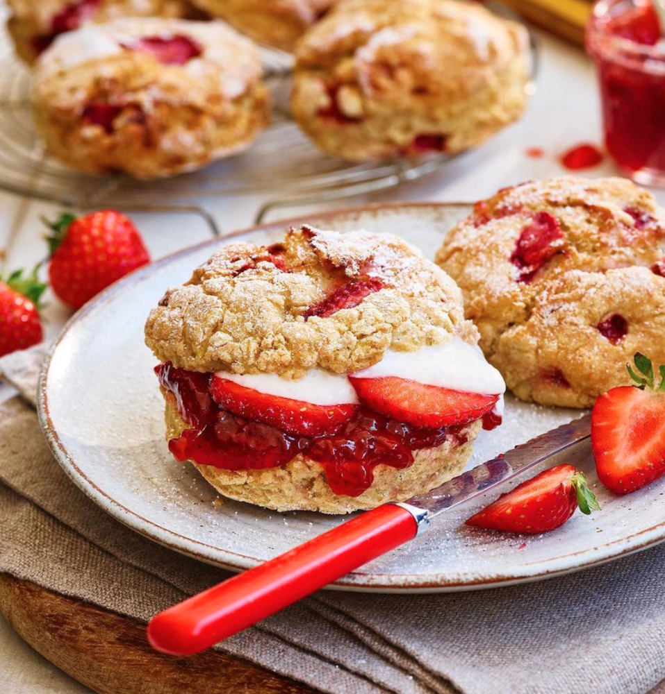 Vegan Lemon Strawberry Scones Recipe | The Feedfeed