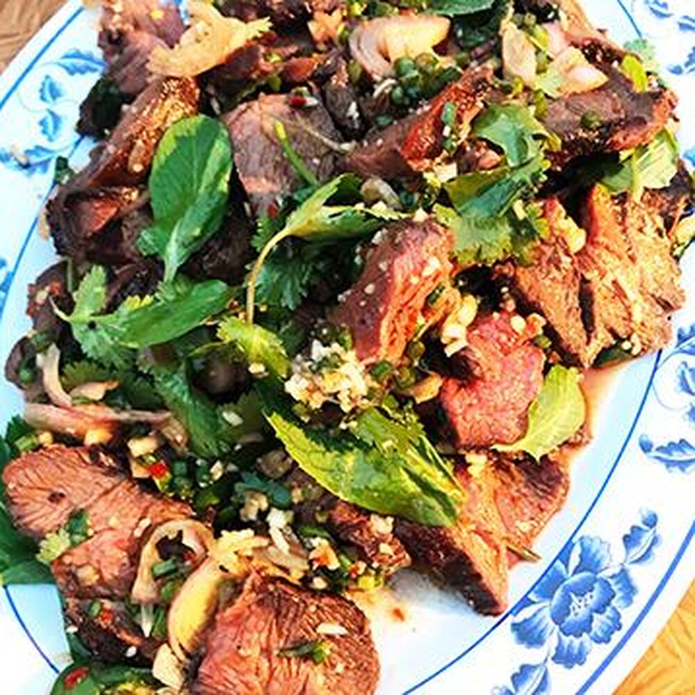 Thai Nam Tok (Waterfall Wagyu Beef) Salad Recipe | The Feedfeed