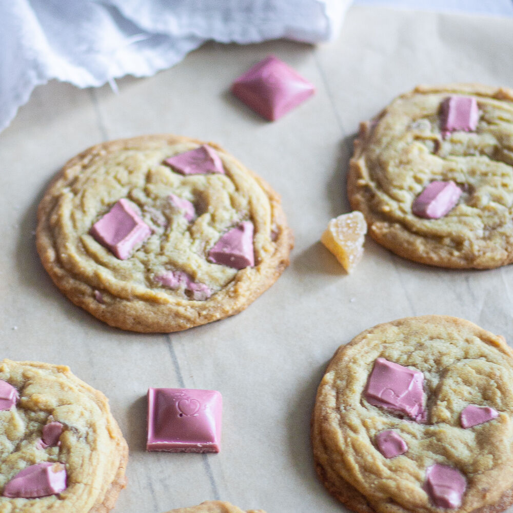 Ruby Chocolate Chunk Ginger Cookies Recipe | The Feedfeed