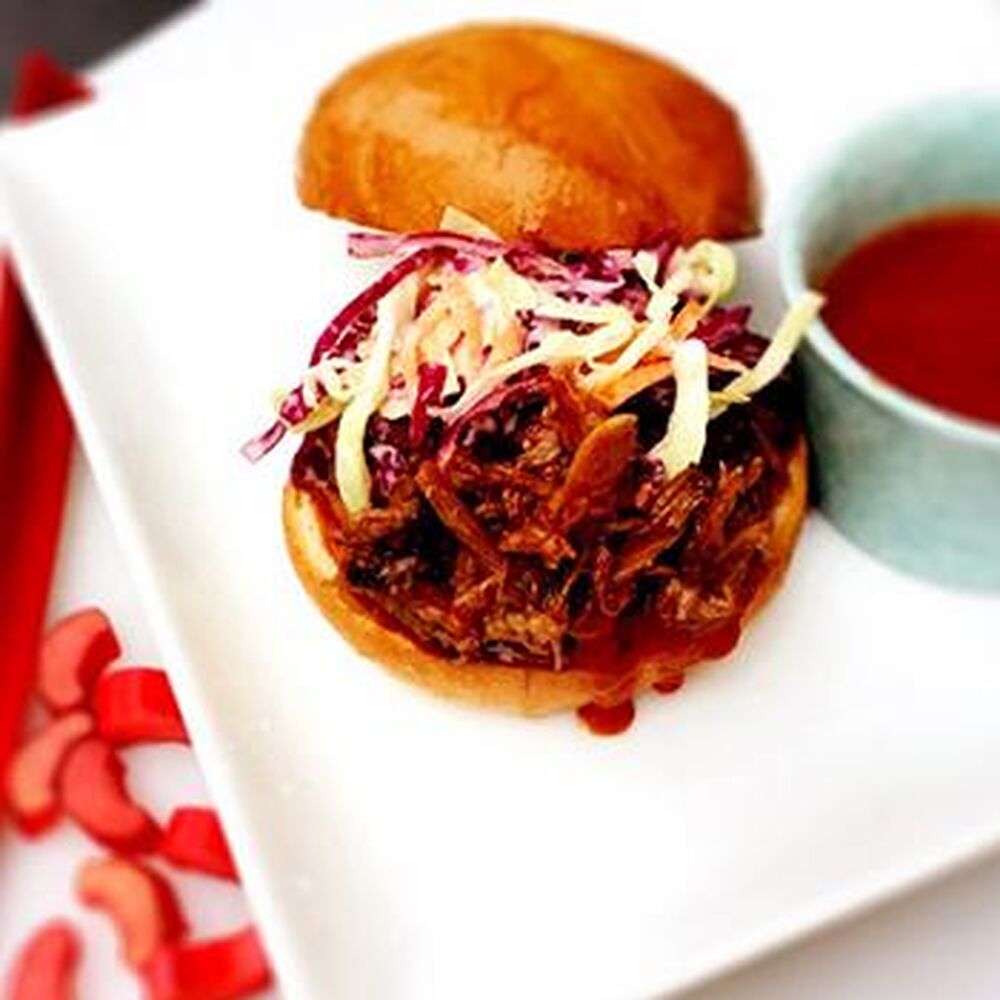 Wagyu Short Ribs Sandwich, Rhubarb BBQ Sauce & Creamy Coleslaw Recipe ...