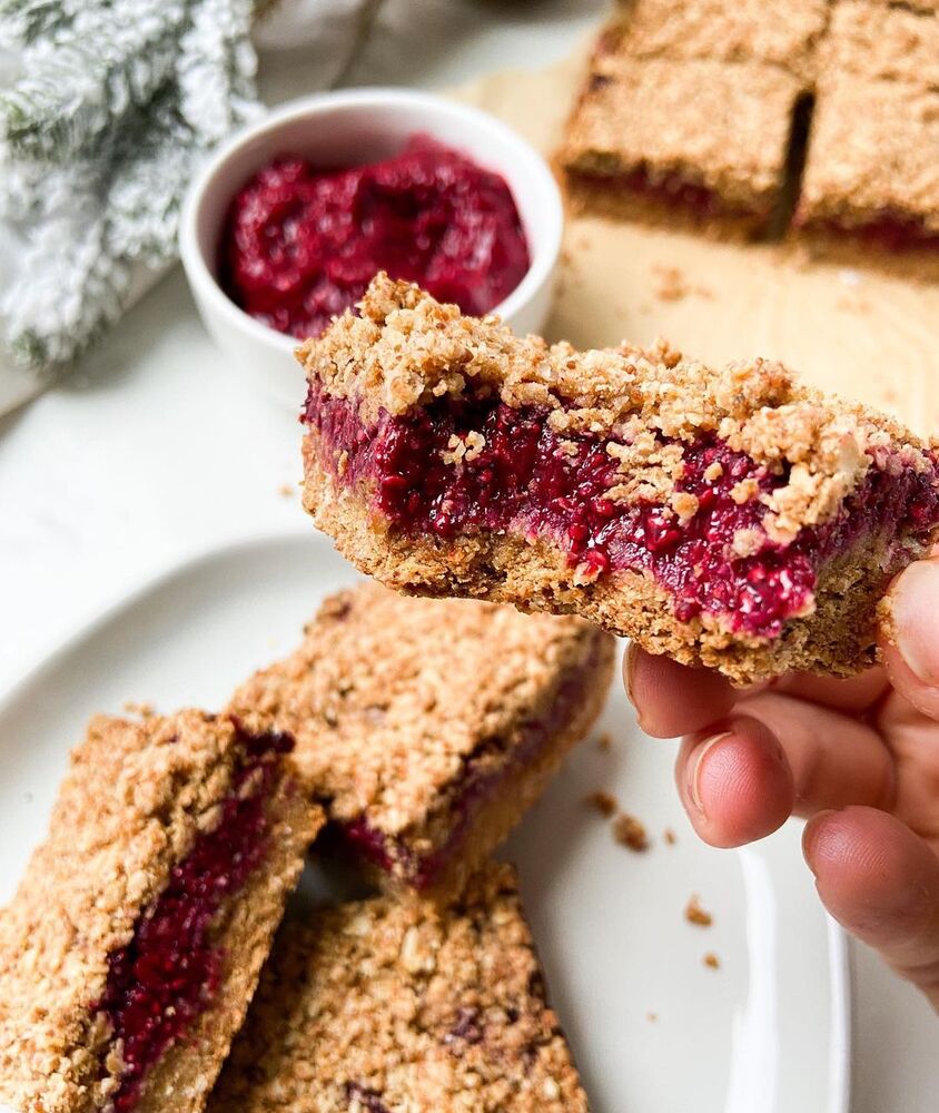 Vegan Raspberry Crumb Bars Recipe | The Feedfeed