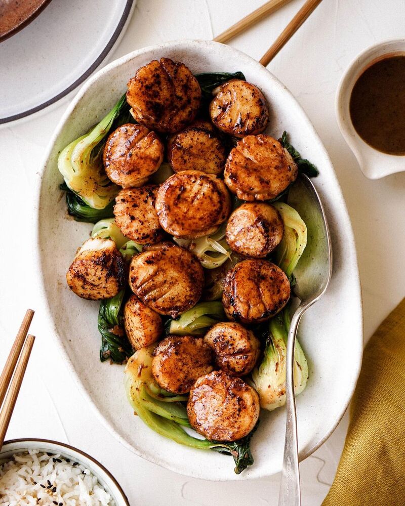 Miso Butter Scallops with Bok Choy Recipe | The Feedfeed