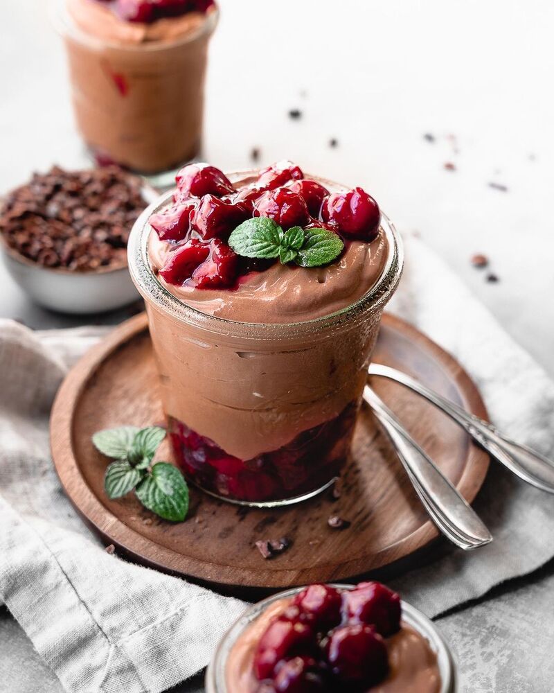 Vegan Chocolate Cherry Mousse Recipe | The Feedfeed