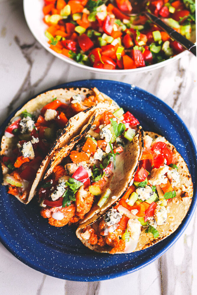Fully loaded buffalo cauliflower tacos - grilled cheese social Recipe ...