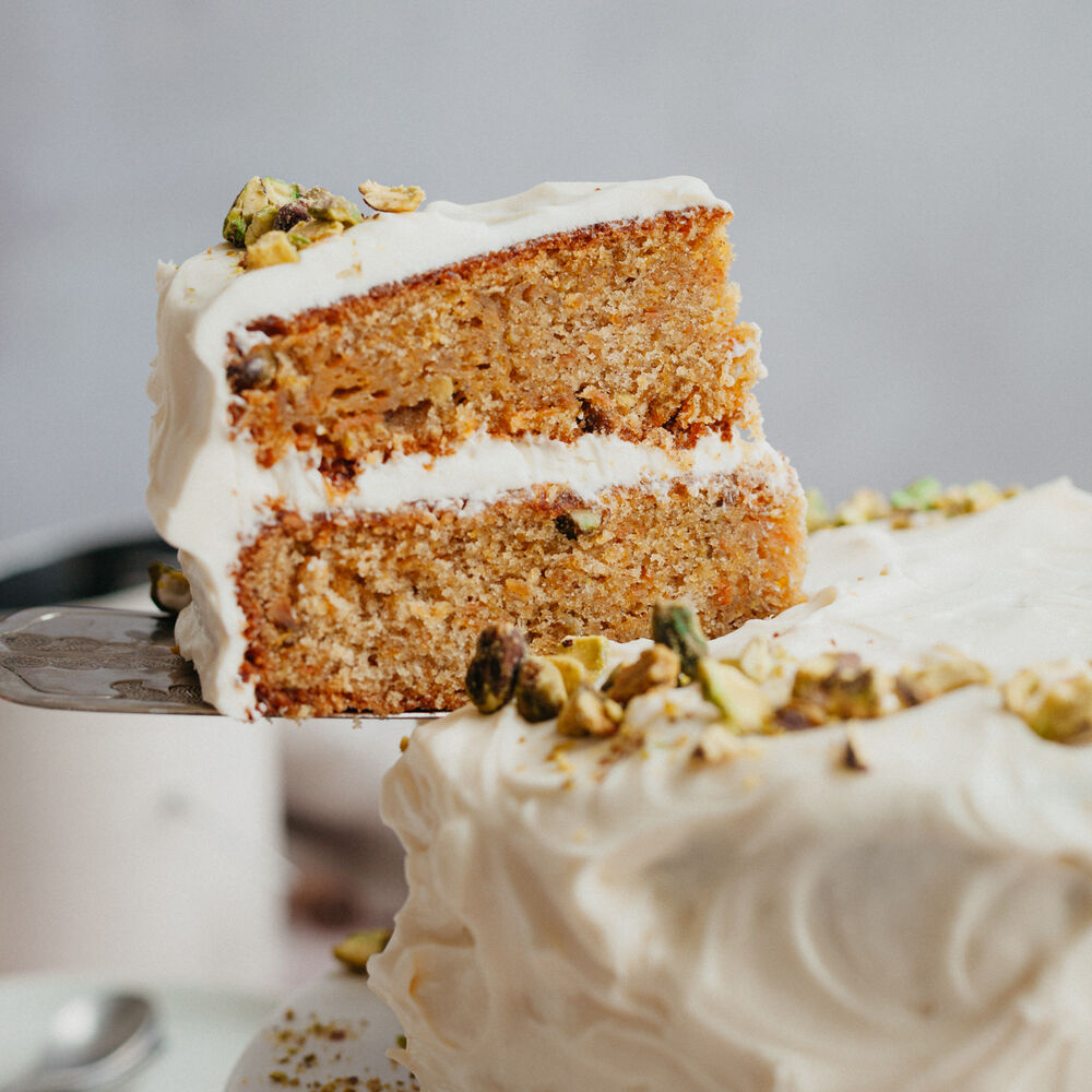 Pistachio Carrot Cake with Cream Cheese Frosting Recipe | The Feedfeed