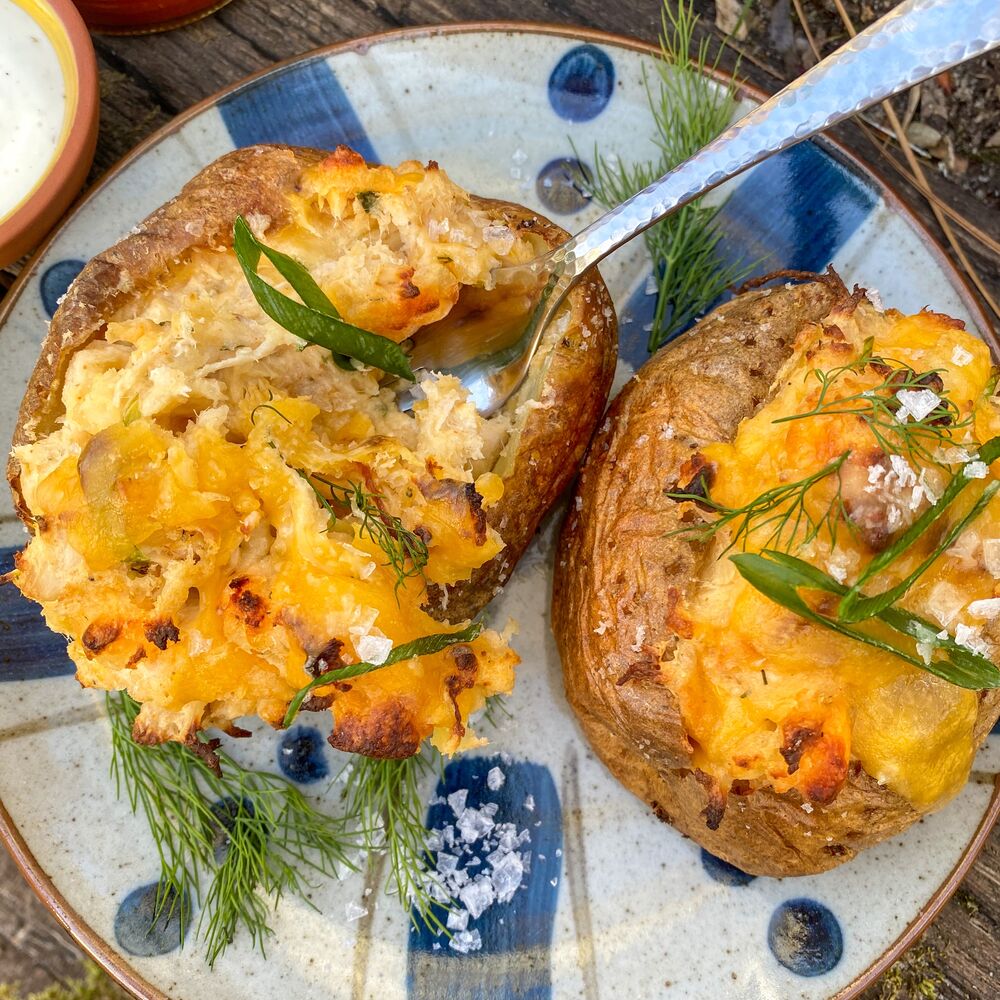 "Crack chicken" baked potatoes Recipe | The Feedfeed
