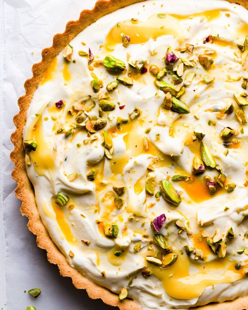 Lemon Curd and Passion Fruit Mascarpone Tart Recipe | The Feedfeed