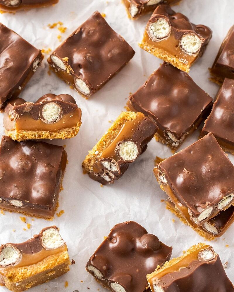 Caramel Chocolate Malted Bars Recipe | The Feedfeed